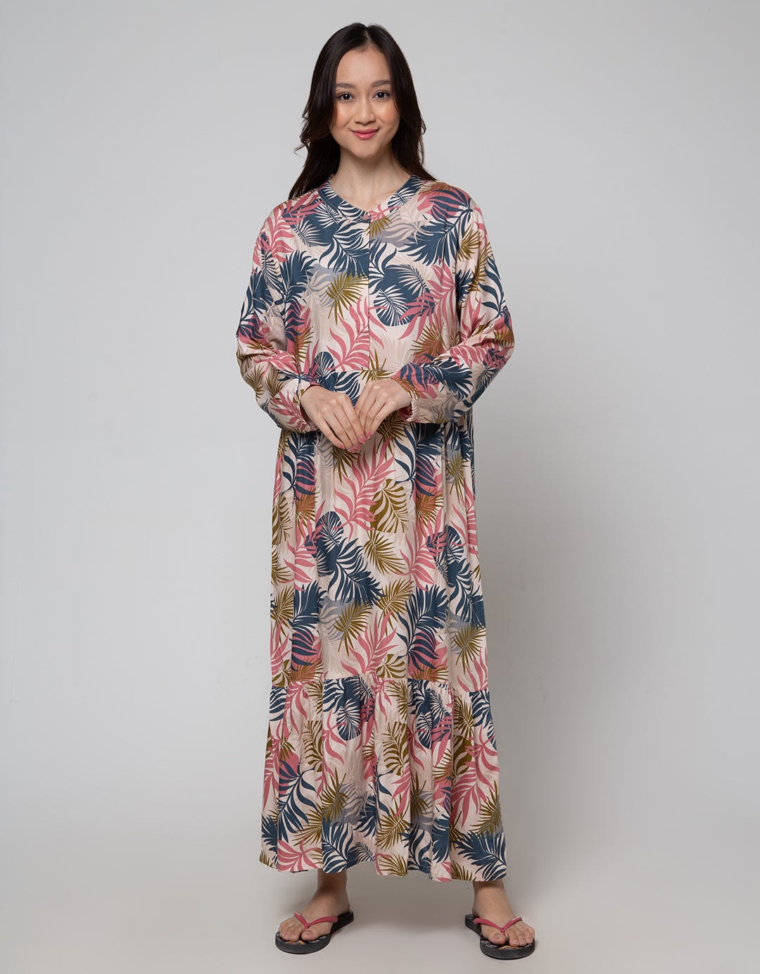 St. Yves Long Sleeve Maxi Dress Big Leaves – Matahari.com